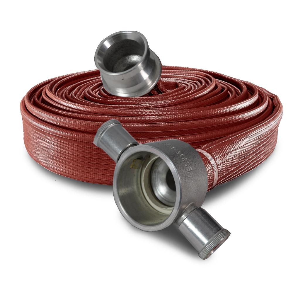 Red 16bar Type 3 NBR coated layflat fire hose assembly BS6391 – Century ...